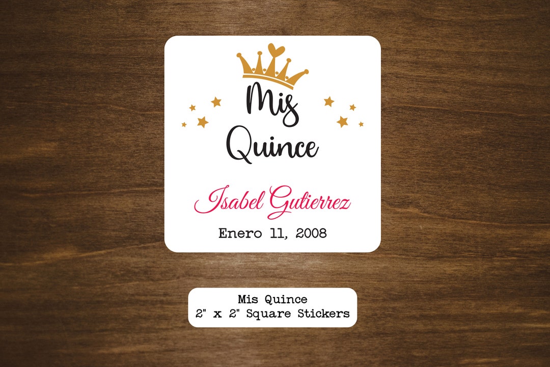 Custom Mis Quince Stickers | 2" X 2" Square Labels | Personalized ...