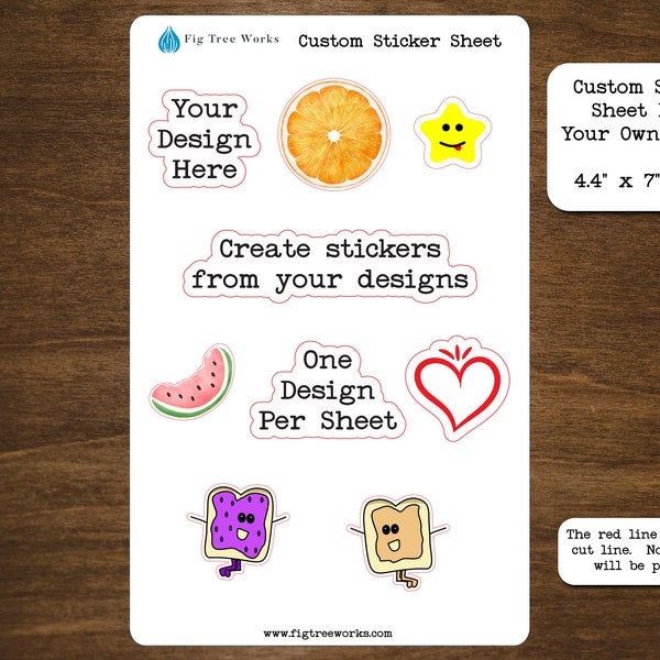 Custom Cut Sticker Sheet - Etsy