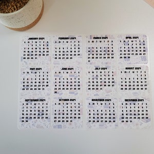 Mini Calendar Stickers With Books for Planners and Journals | Monthly ...
