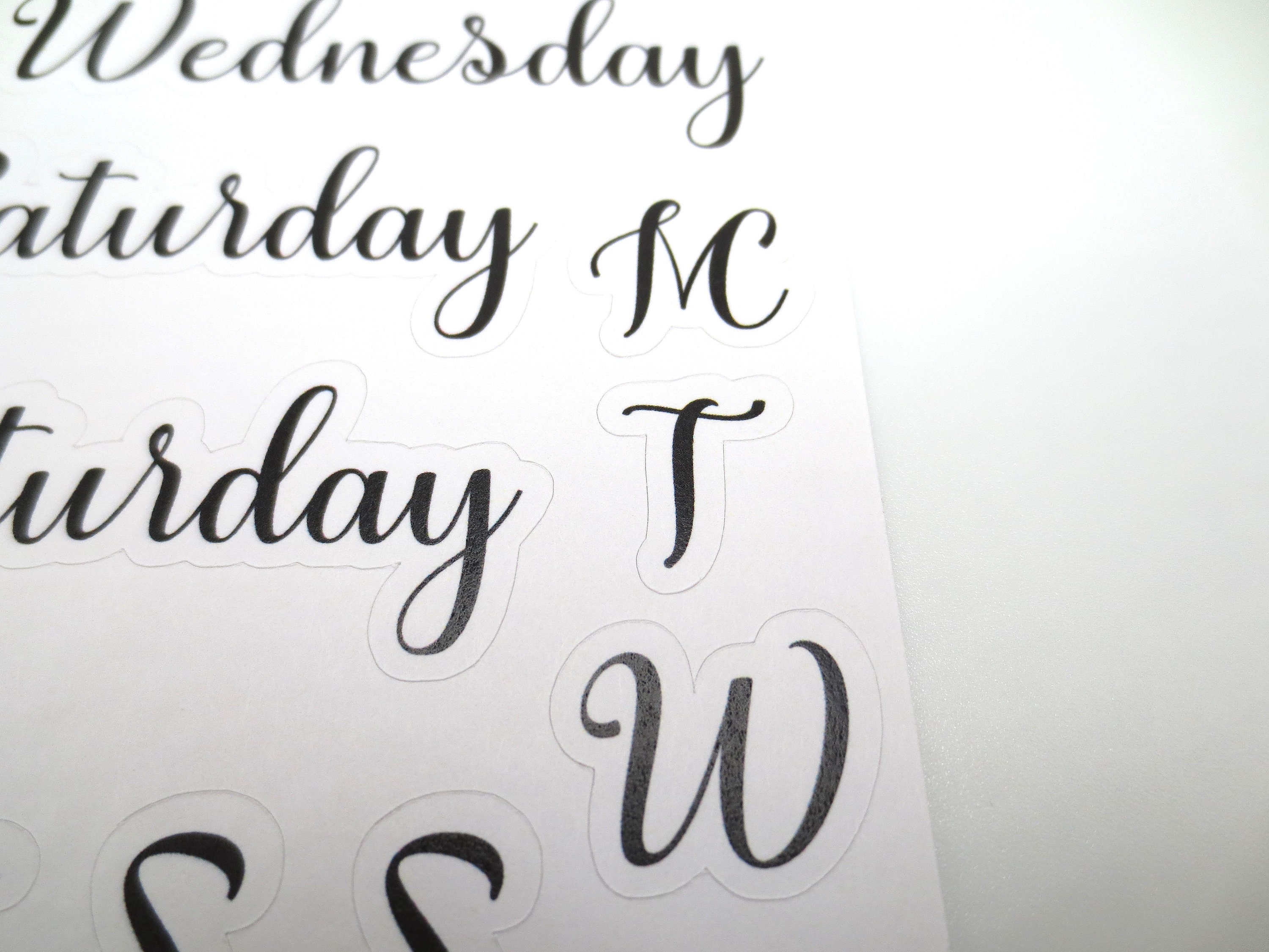 Days of the Week Header Planner Stickers Weekday Name | Etsy