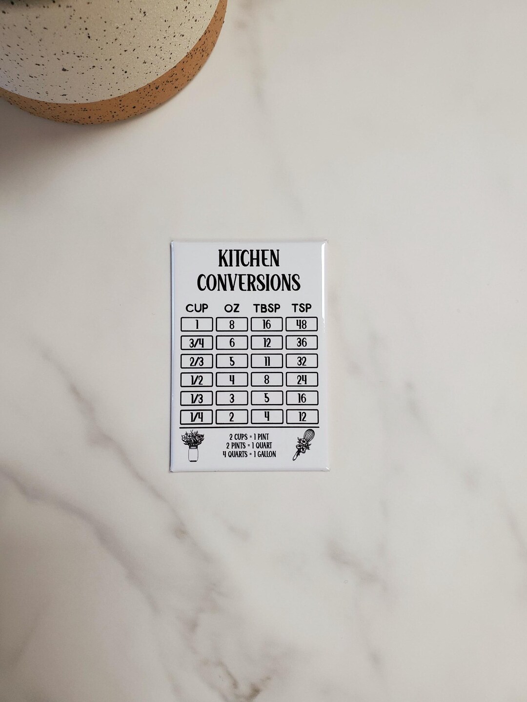 Kitchen Conversion Magnet | Vertical 2" X 3" - Etsy