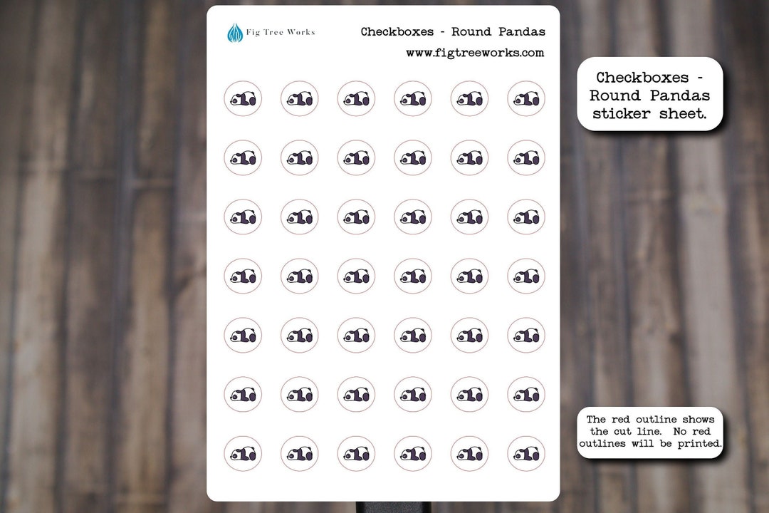 Round Pandas Checklist Stickers for Planners, Journals, and Notebooks ...