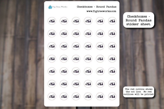 Round Pandas Checklist Stickers for Planners Journals and | Etsy