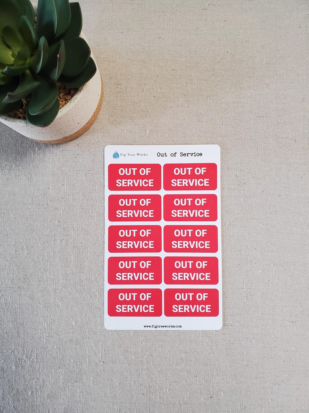 Out of Service Sticker Sheet | Safety Warning Caution Stickers ...