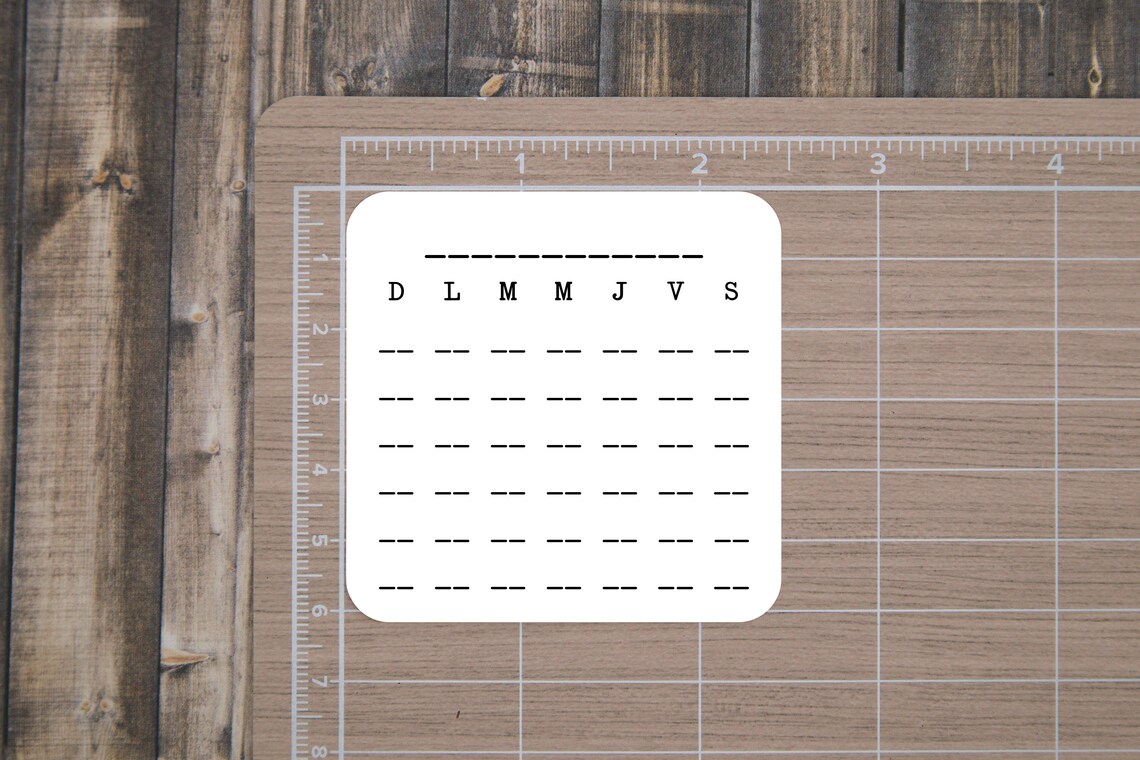 Undated Mini Calendar Stickers in Spanish | Write Your Own Month ...