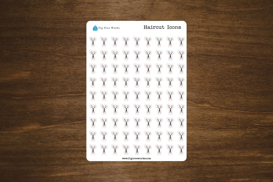 Haircut Icon Stickers | Hair Salon Tracker for Planners, Journals and ...