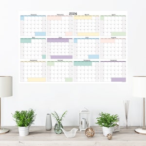 Large Wall Calendar Annual Planner 2024, 2025, or 2026 Start on Any ...