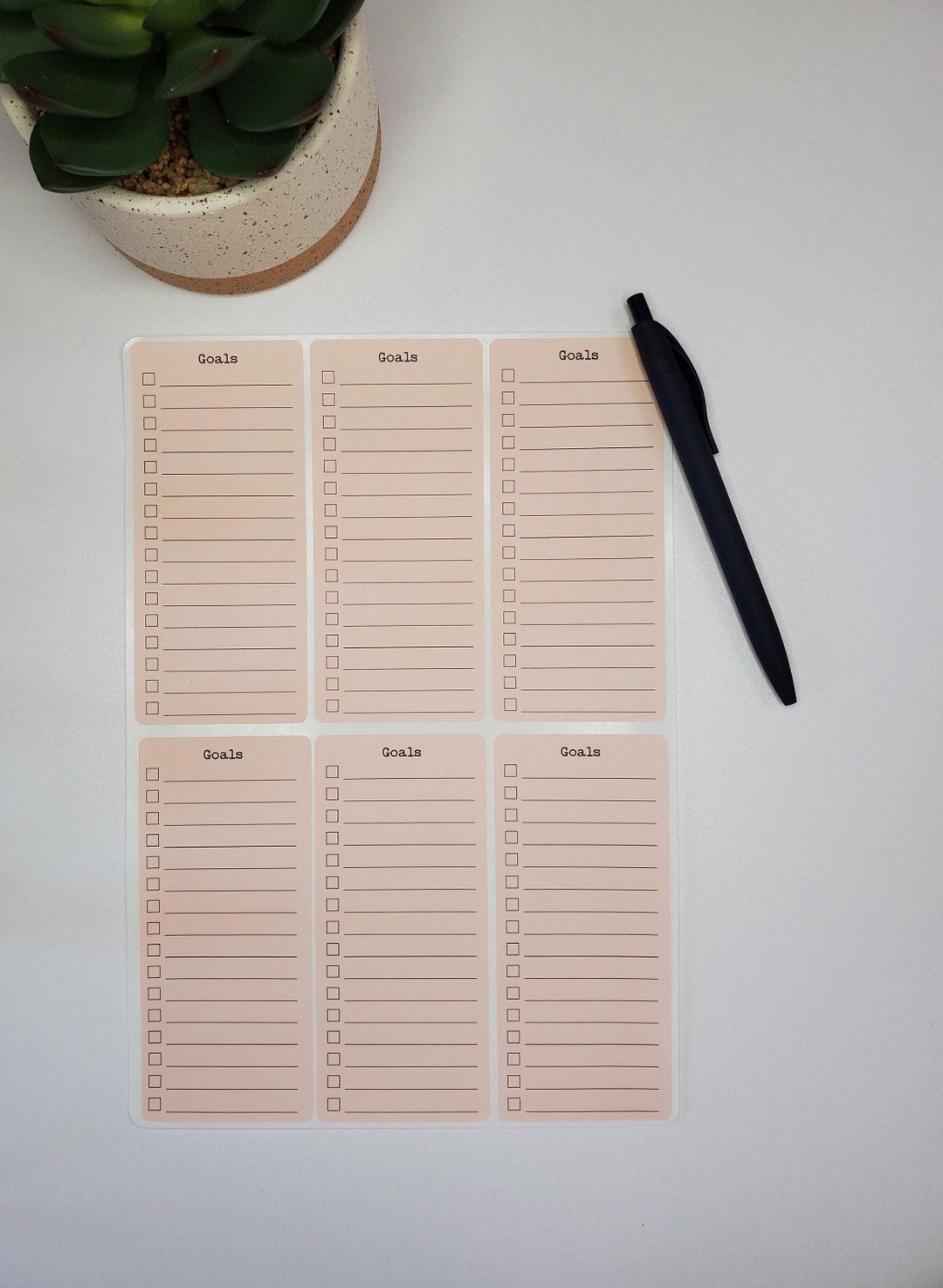 Goals List Stickers | Goal Tracker Stickers for Planners, Journals, and ...