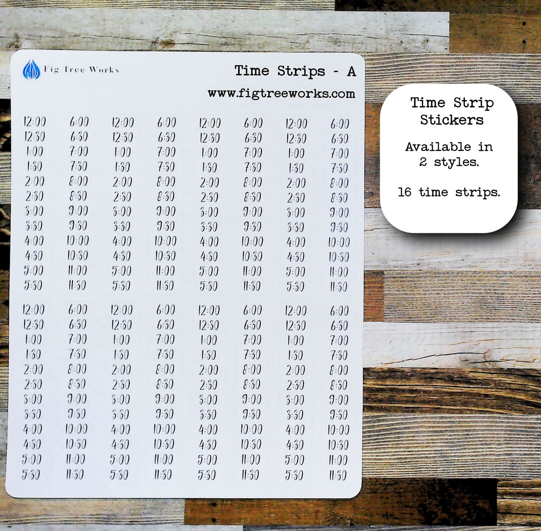 Time Strip Stickers | Planner and Journal Stickers | Matte Finish ...