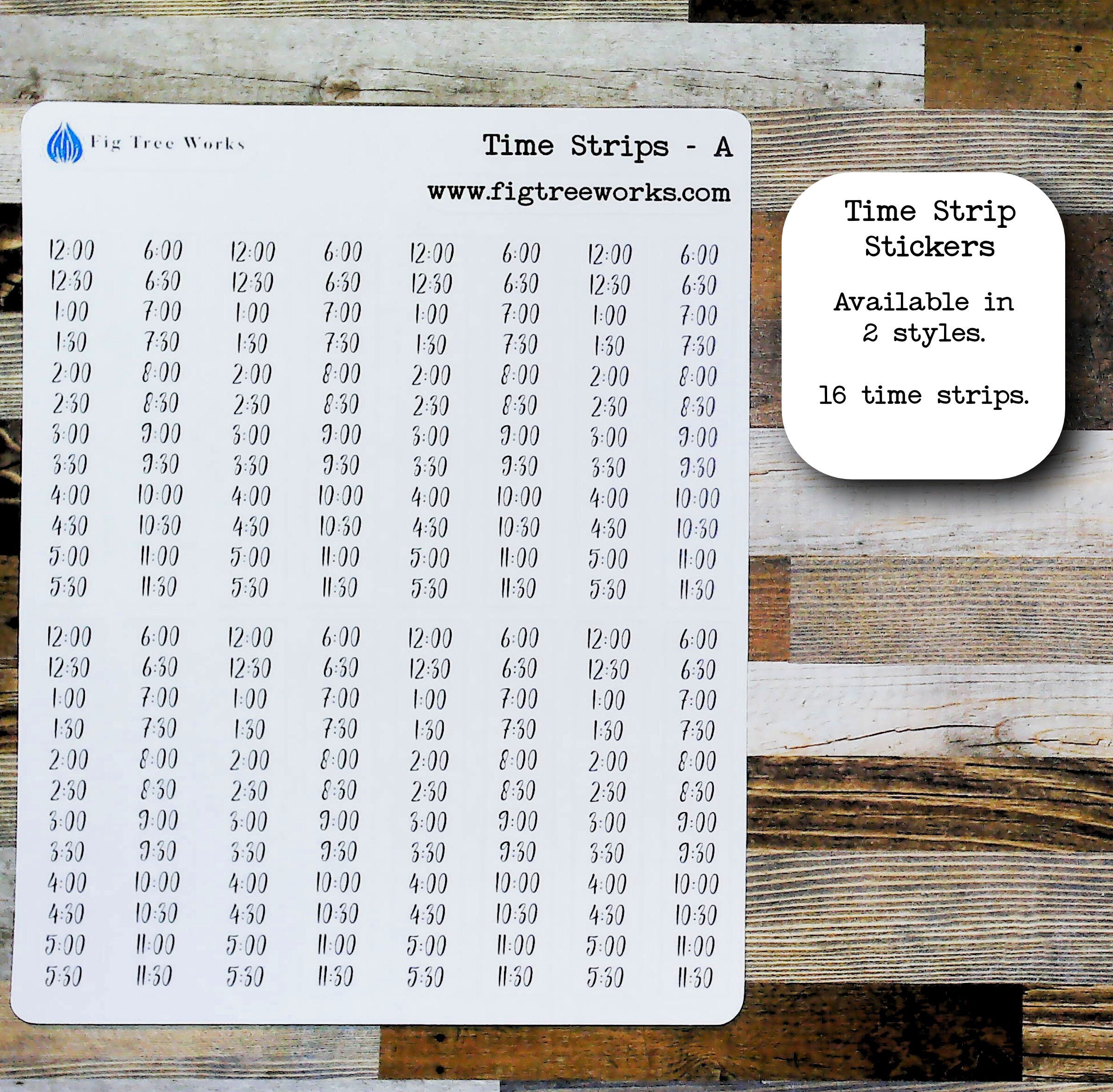 Time Strip Stickers Planner and Journal Stickers Matte - Etsy