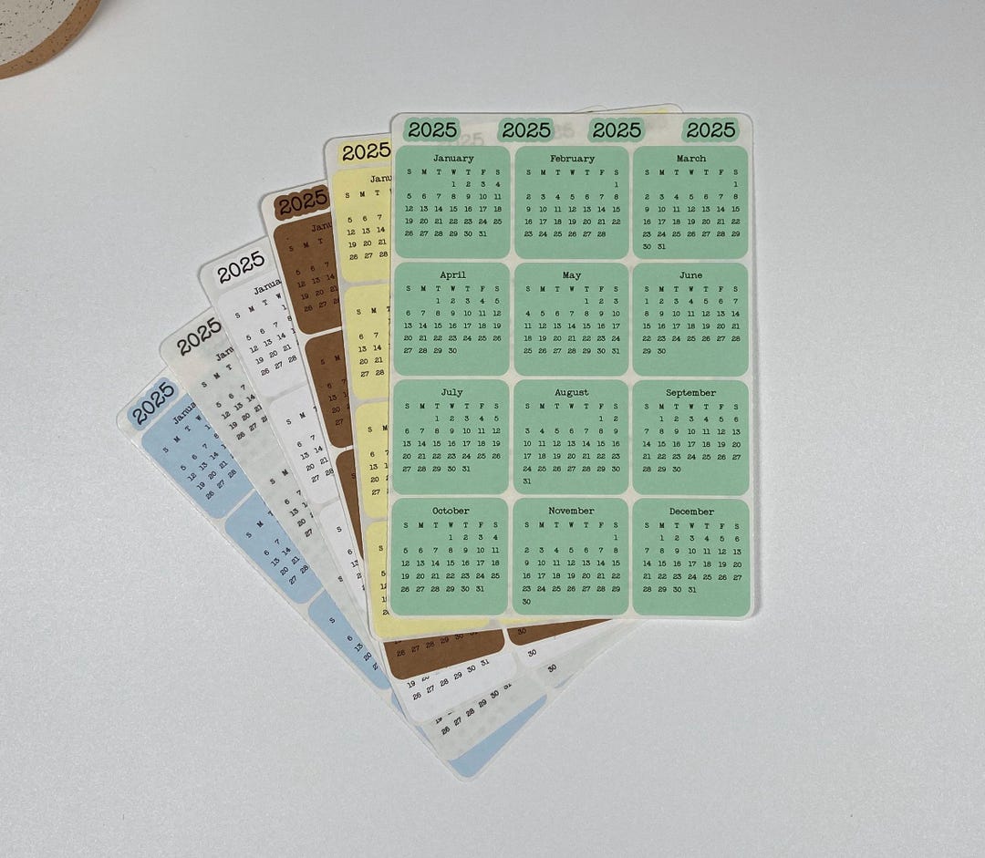Micro Calendar Stickers for Planners and Journals | 2025, 2026 or 2027 ...