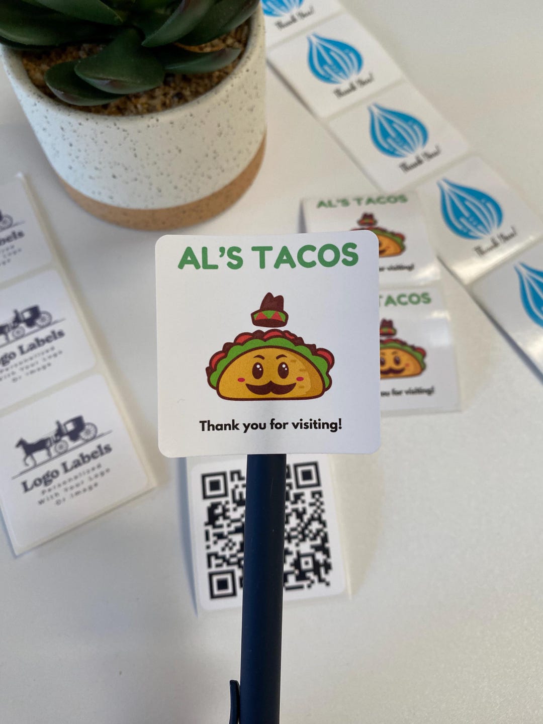 Custom Logo or Design Labels | 2" X 2" Square Glossy Stickers ...
