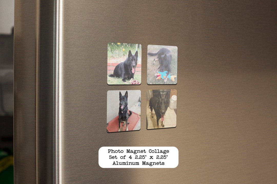Custom Photo Magnet Collage Set of 4 Magnets Aluminum Photo Magnets ...