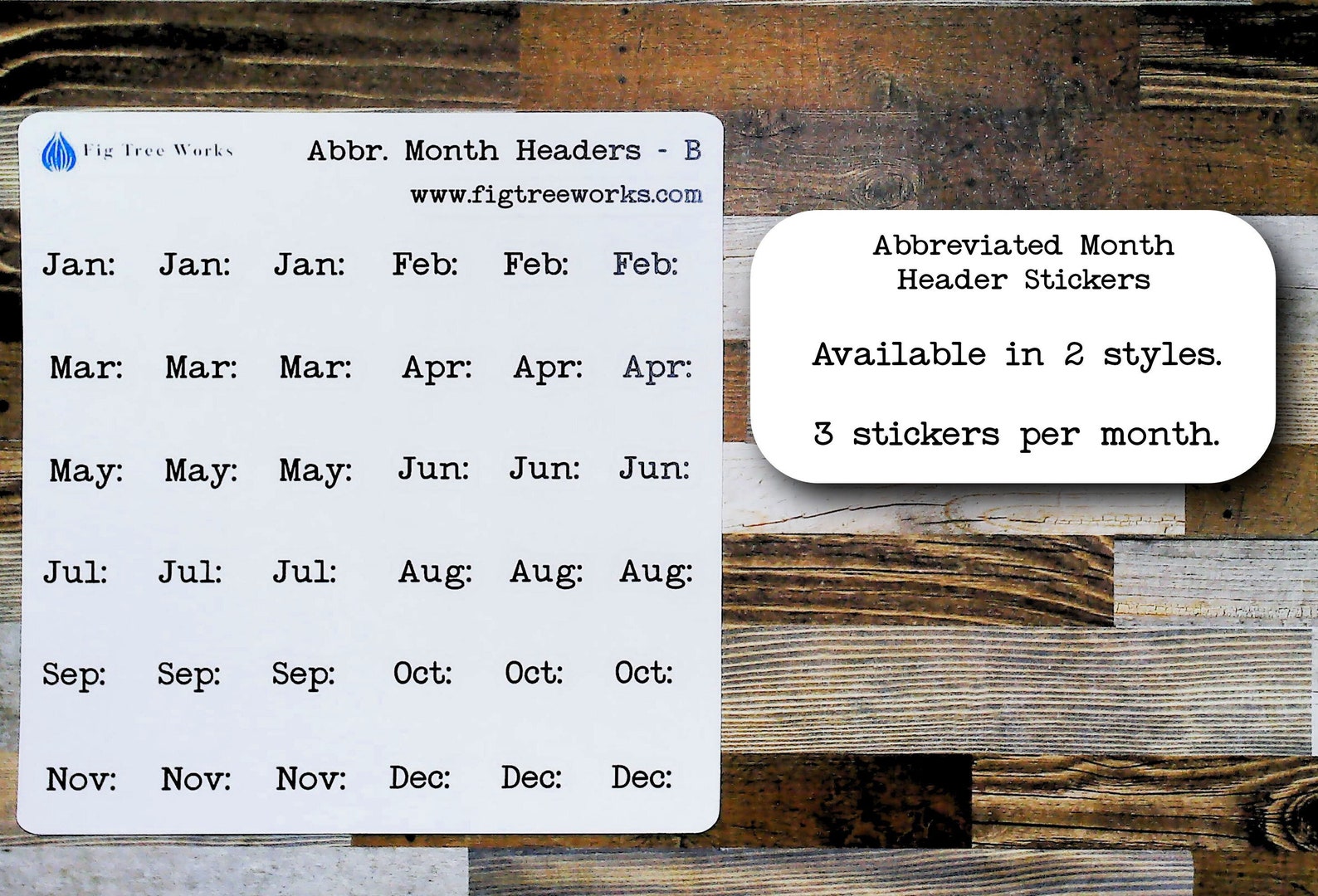 Abbreviated Month Header Planner Stickers Month Name - Etsy