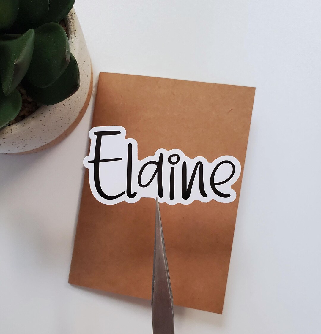 Custom Name Sticker | Vinyl Name Sticker Labels | Contour Cut, Glossy ...