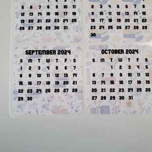 Mini Calendar Stickers With Books for Planners and Journals | Monthly ...