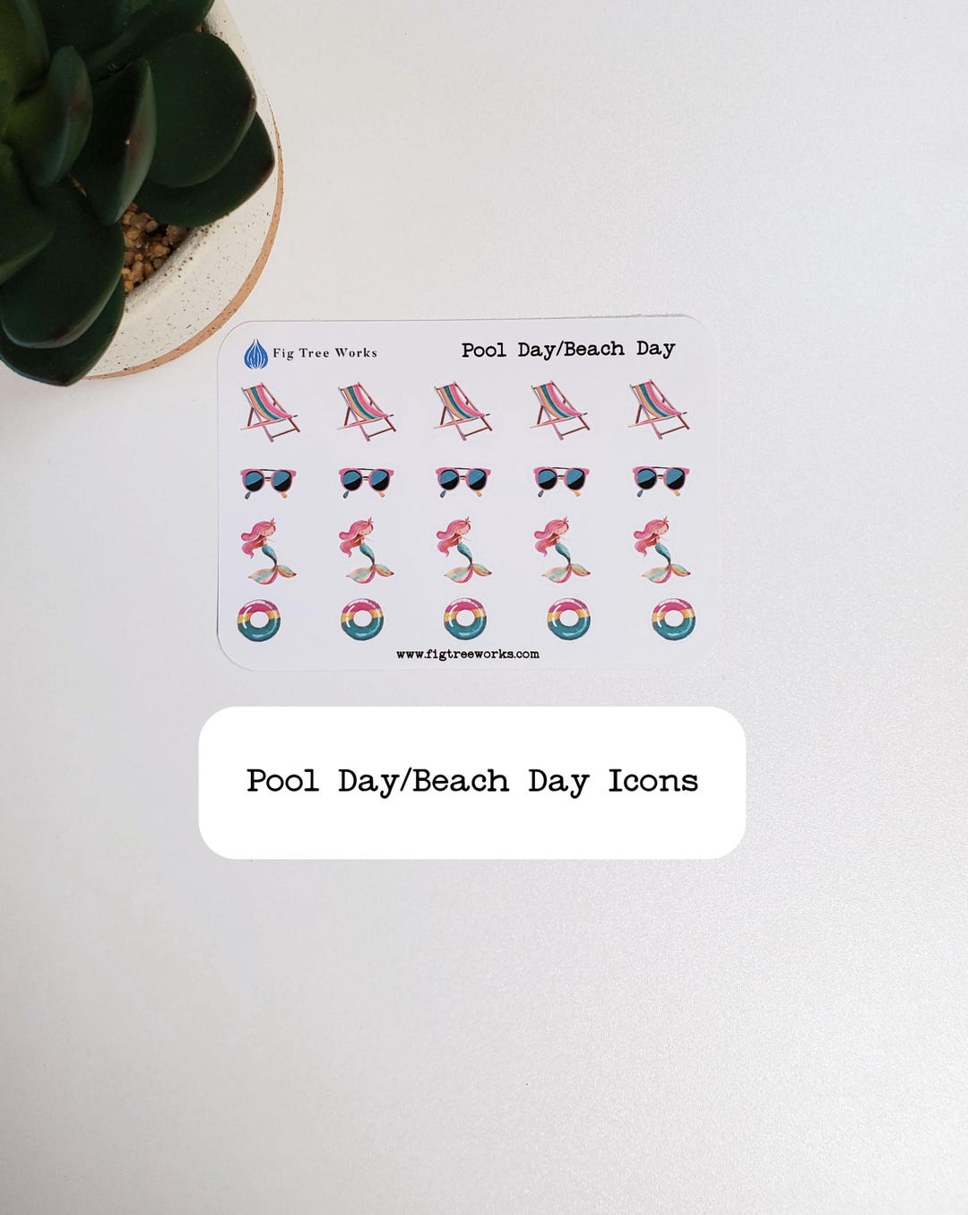 Pool Day Beach Day Stickers for Calendars and Planners | Mini Sheet ...