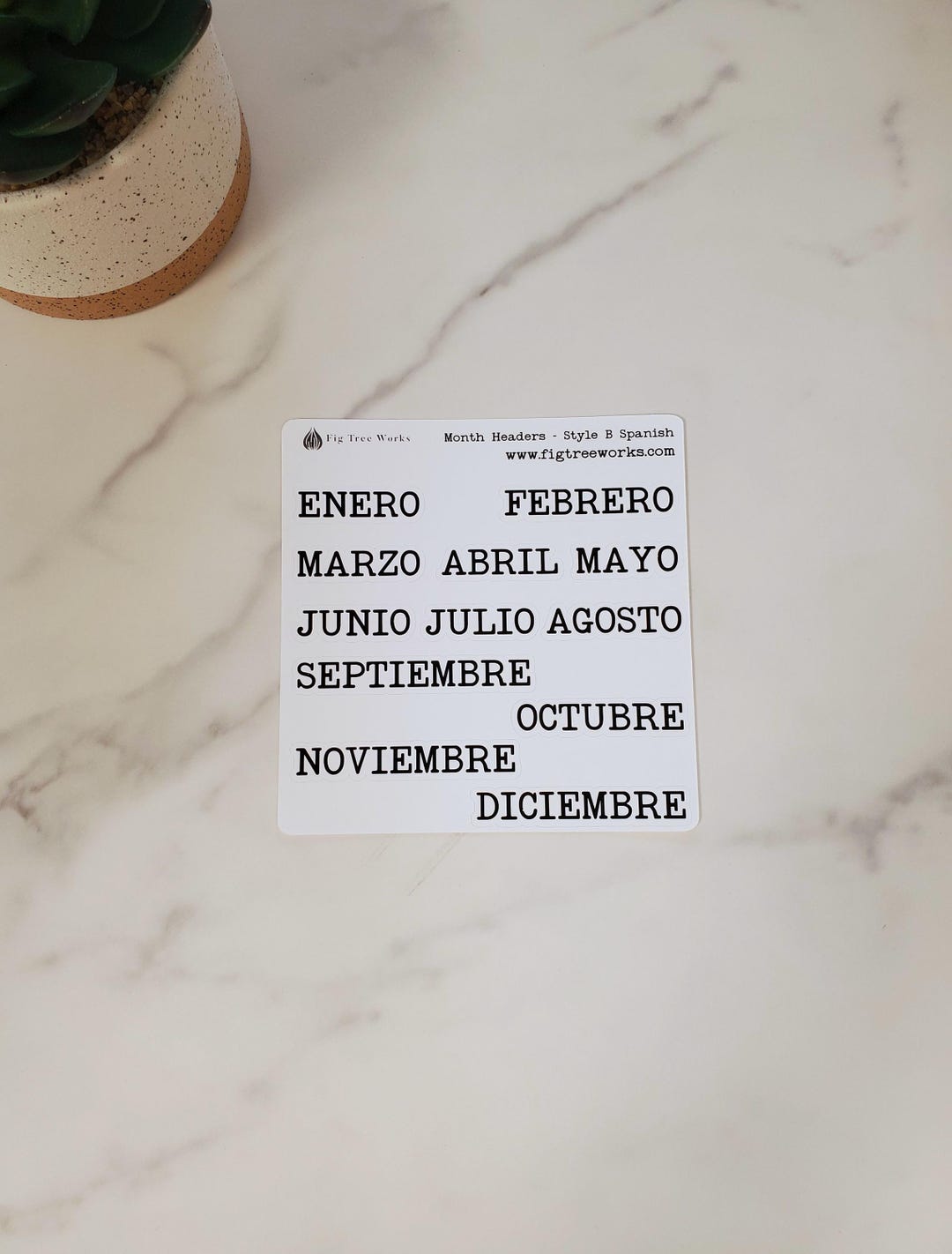 Month Header Planner Stickers in Spanish | Month Names Sticker, Kiss ...