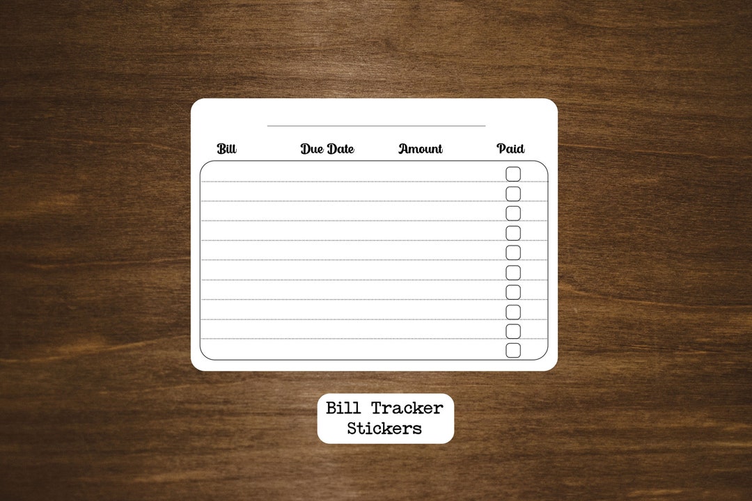 Bill Tracker Stickers for Planners and Journals | Monthly Bill Stickers ...