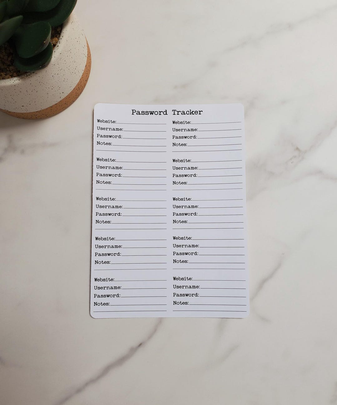 Password Tracker Sticker Sheet for Journals, Planners, Agendas | Matte ...