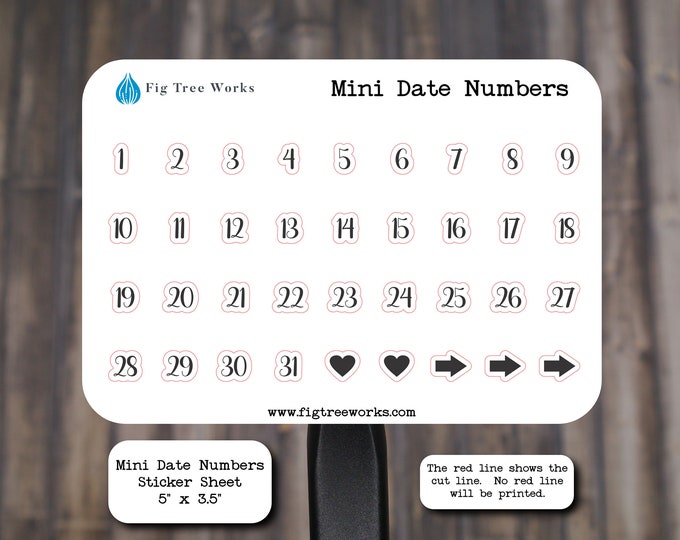 Color Choice - Tiny Date Stickers - Countdown Stickers - Small Number ...