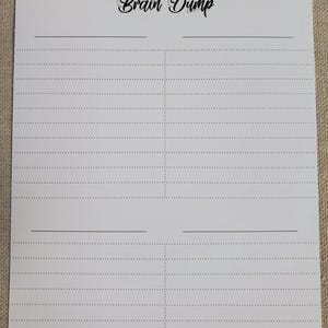Blank Brain Dump Sticker for Planners and Journals | Matte Finish, 5" X ...