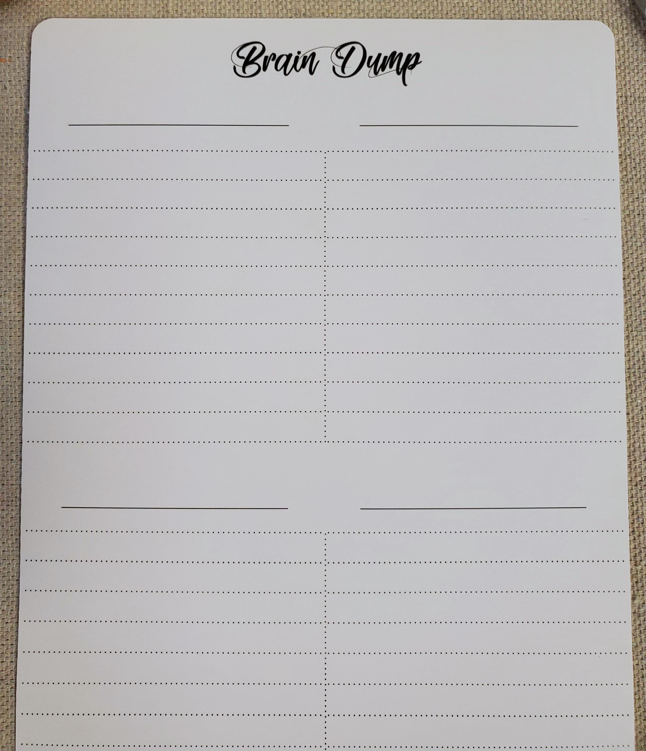 Blank Brain Dump Sticker for Planners and Journals | Matte Finish, 5" X ...