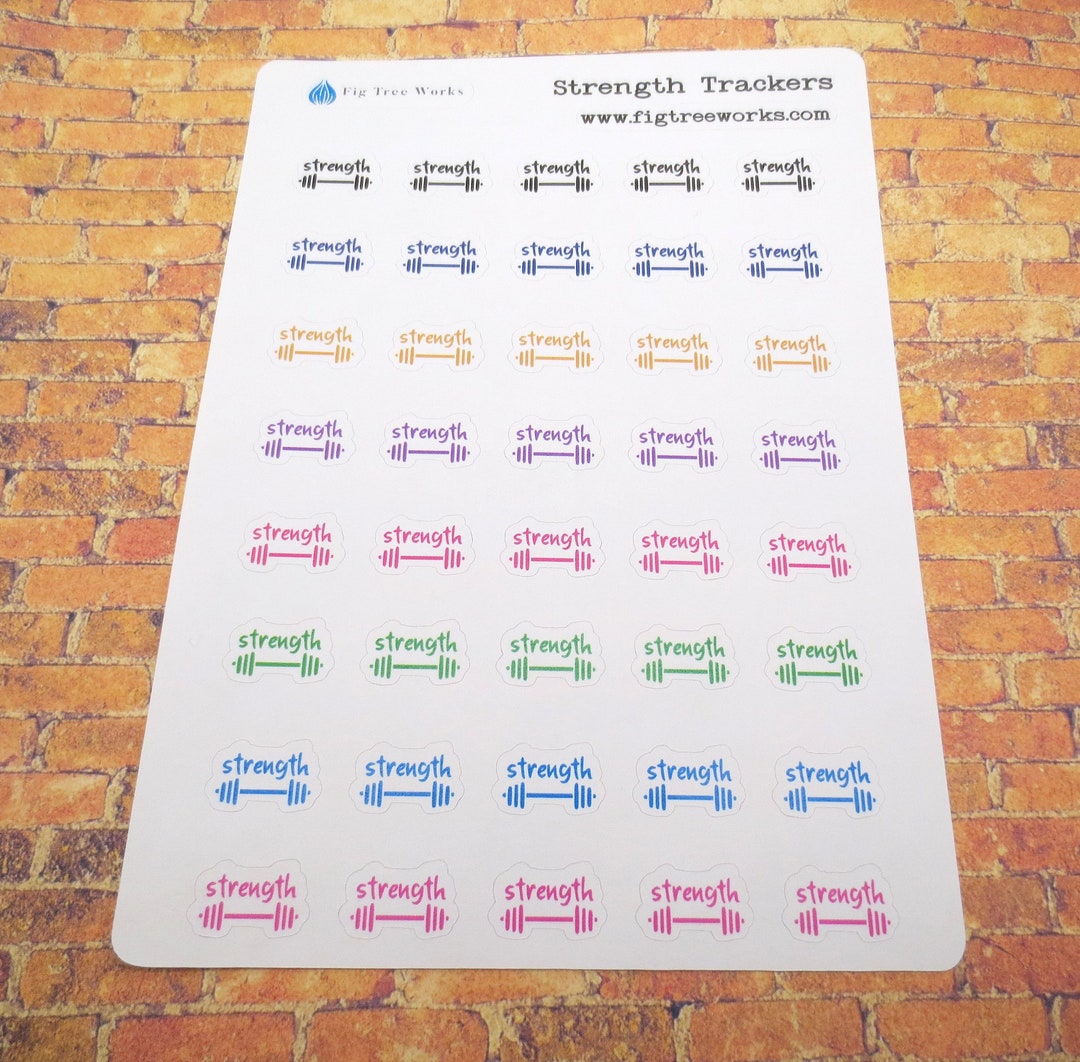 Dumbbells Exercise Planner Stickers | Strength Workout Tracker Sheet ...