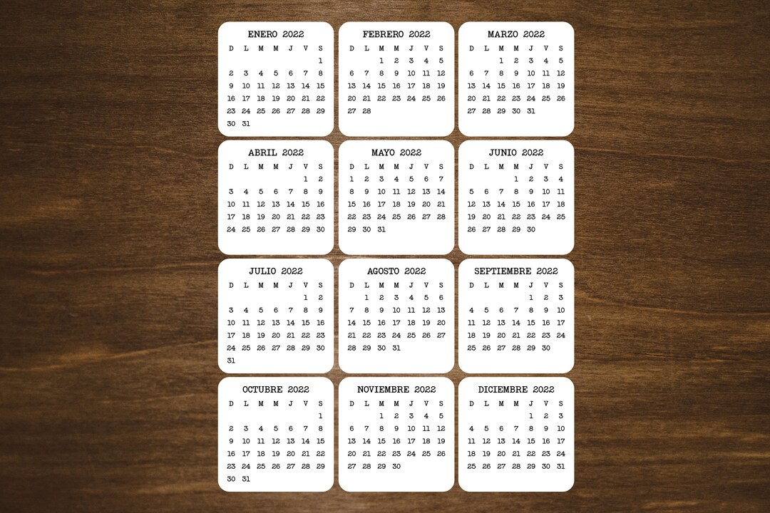 Spanish Mini Calendar Stickers Start With Any Month for Planners and ...