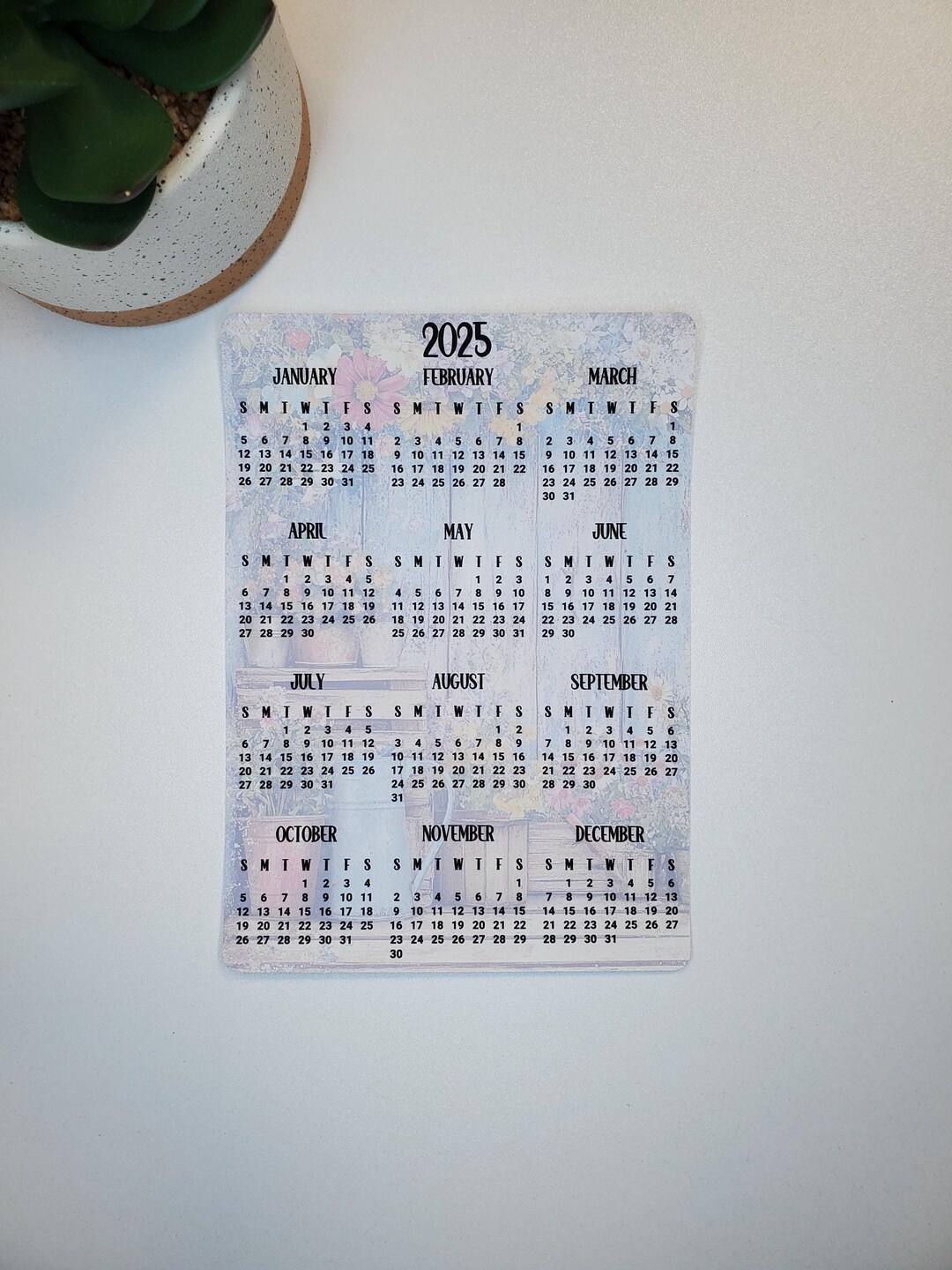 Year at A Glance Calendar Sticker for Planners and Journals | Start on ...