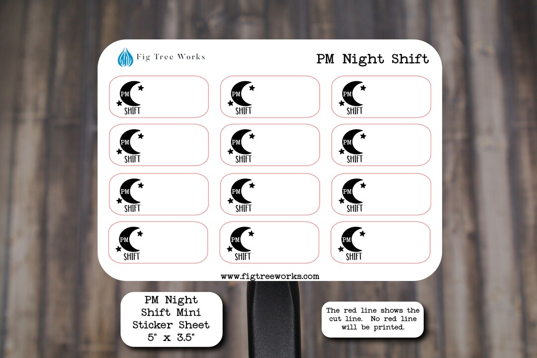 Work Schedule Mini Sticker Sheet | Night Shift Stickers for Planners ...