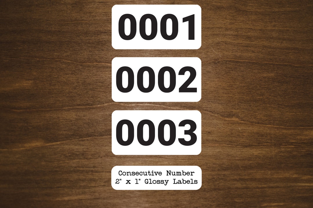 Consecutive Number Labels | Inventory and Tracking Stickers | Small ...