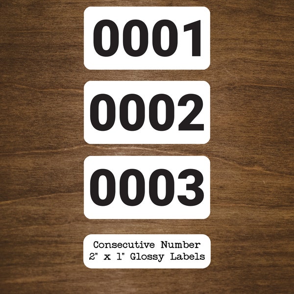 Consecutive Number Stickers - Etsy