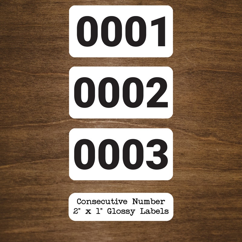 Number Label Stickers - Etsy