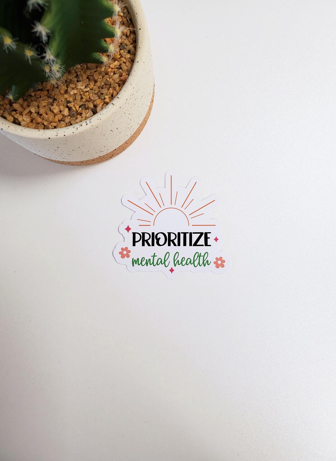 Prioritize Mental Health Vinyl Sticker | Mental Health Sticker | Die ...