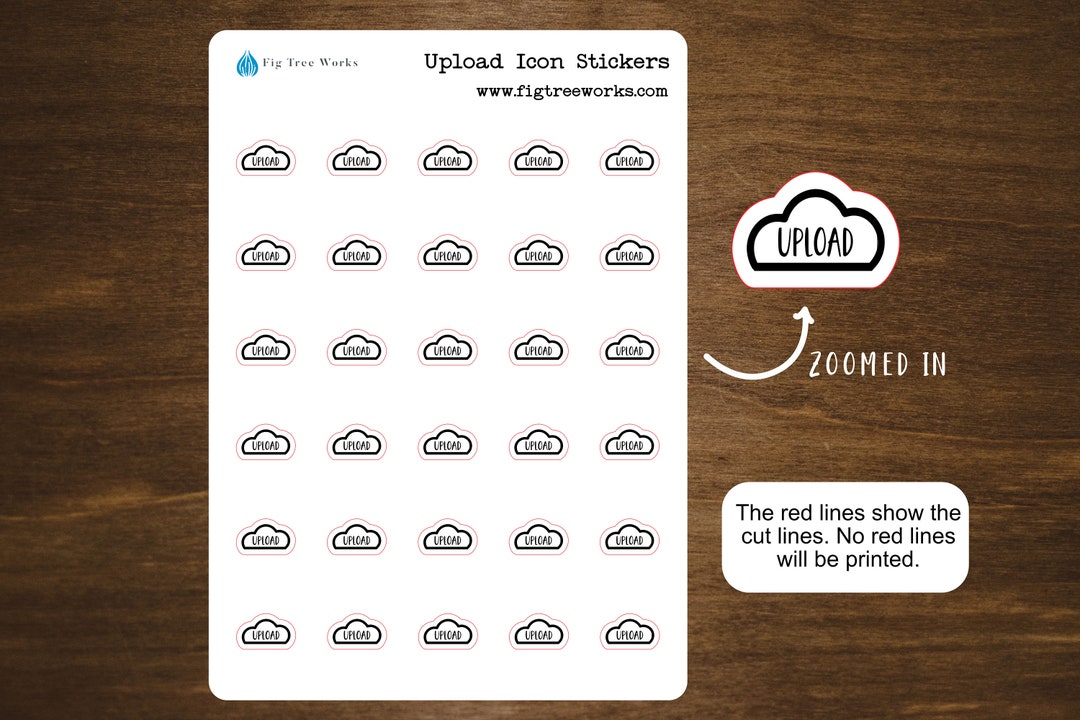 Upload Icon Label Stickers for Planners, Journals, and Notebooks | Kiss ...