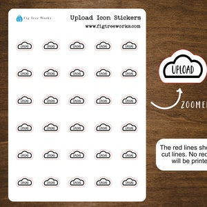 Upload Icon Label Stickers for Planners, Journals, and Notebooks | Kiss ...