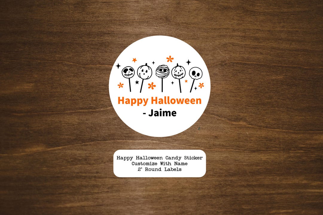 Custom Halloween Sticker Labels for Treat Bags Happy Halloween Stickers ...