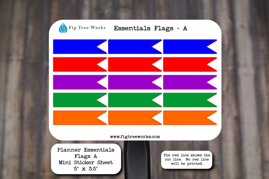 Planner Essentials Flags Mini Sticker Sheet Planner Flag Stickers Event ...