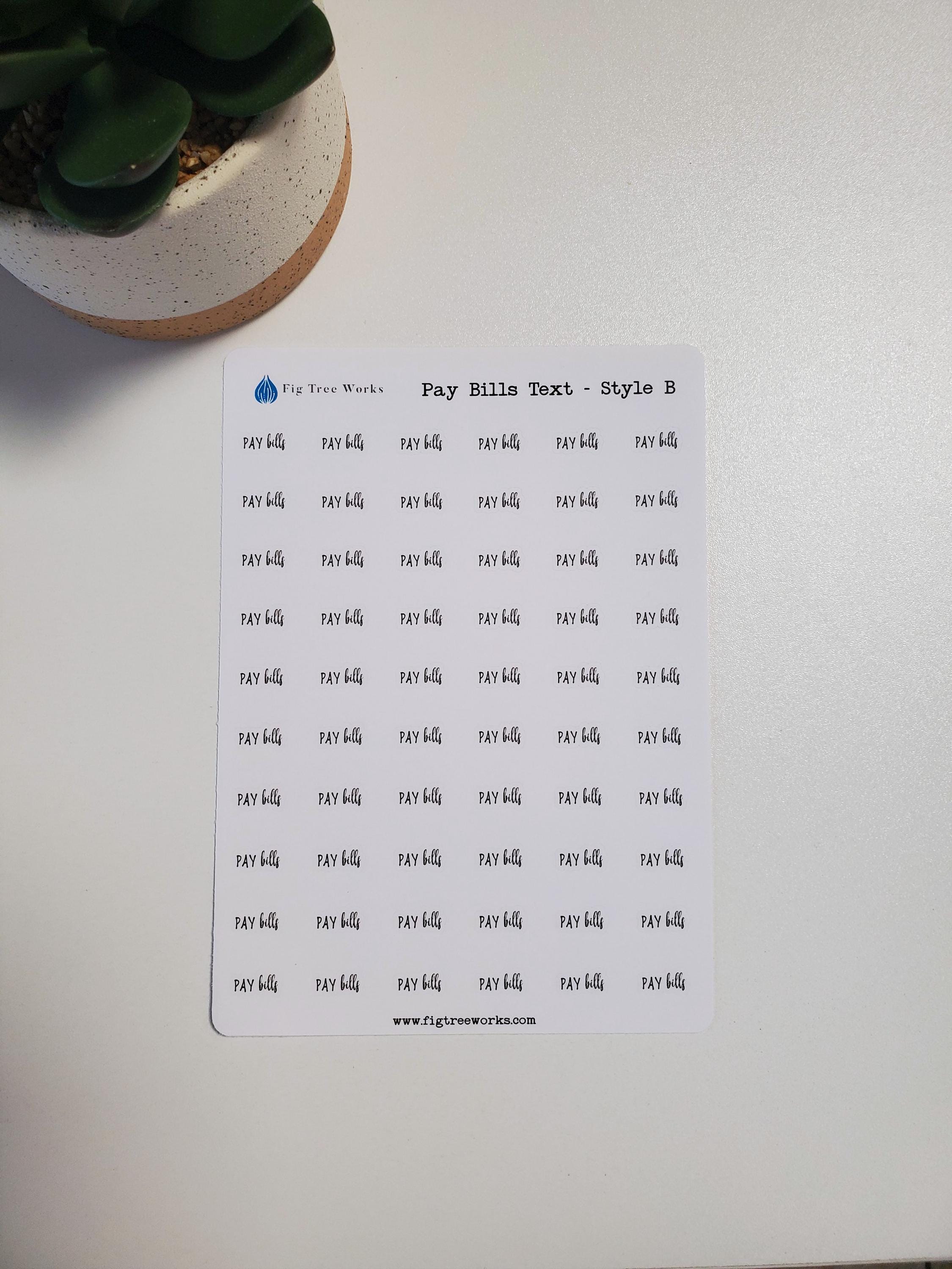 Pay Bills Tracker Stickers | Bill Due Stickers for Planners, Journals ...