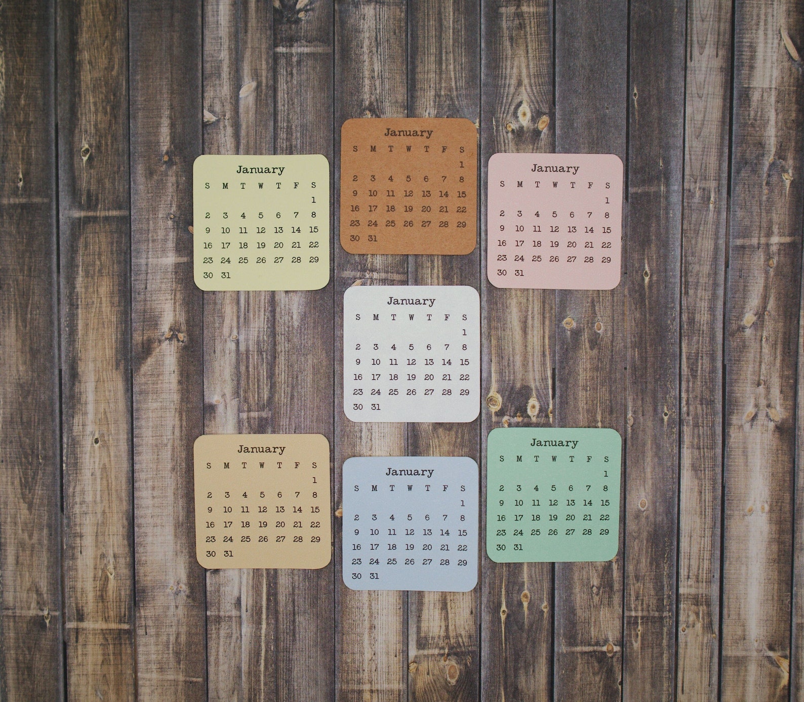 Micro Calendar Stickers Select the Starting Month for - Etsy