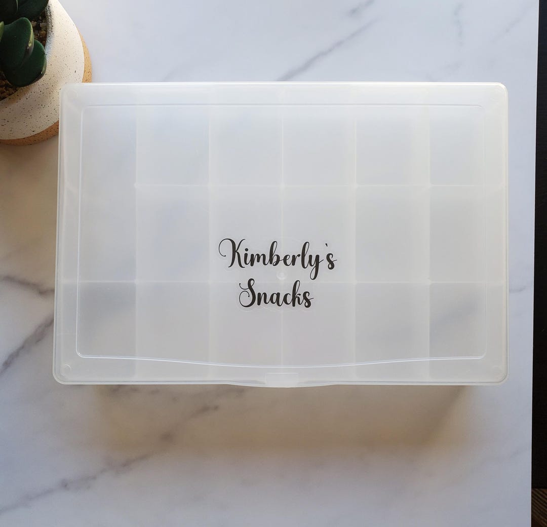 Custom Name Vinyl Text Sticker for Snack Box | Build Your Own Clear ...