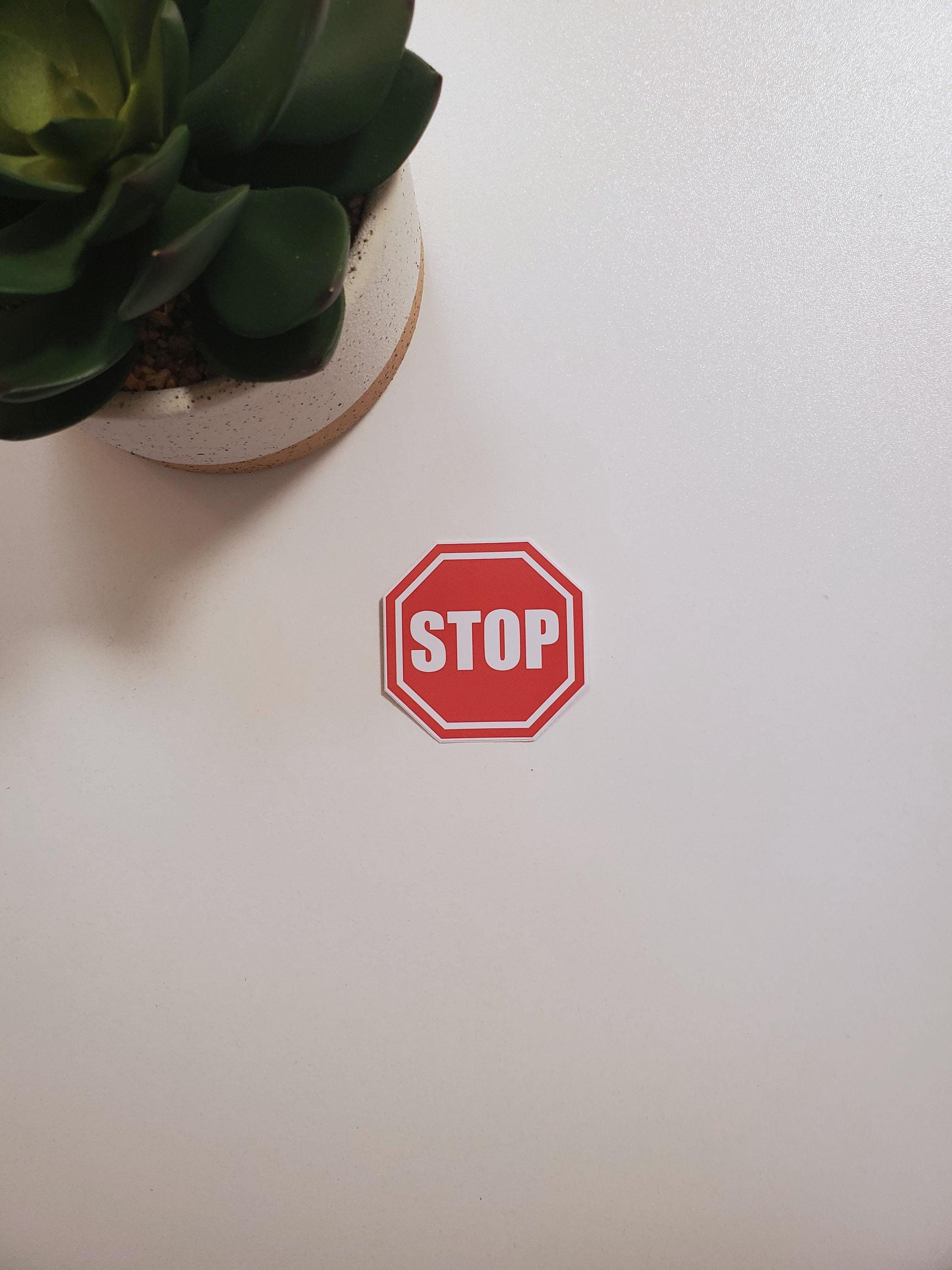 Stop Sign Vinyl Sticker | Die Cut, Glossy, Vinyl | 2