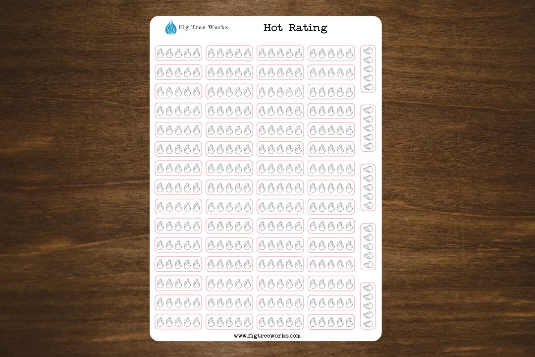 Hot Rating Stickers for Journals and Planners | Kiss Cut, Matte Finish ...