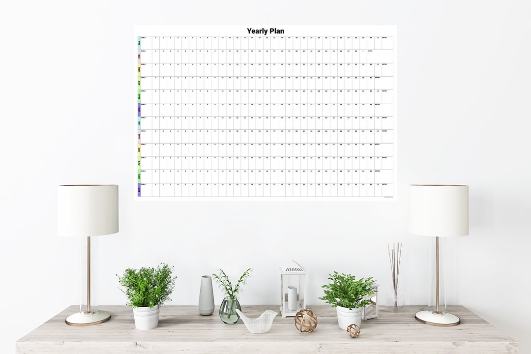 Large Perpetual Wall Calendar | Wall Annual Planner, Birthday Calendar ...