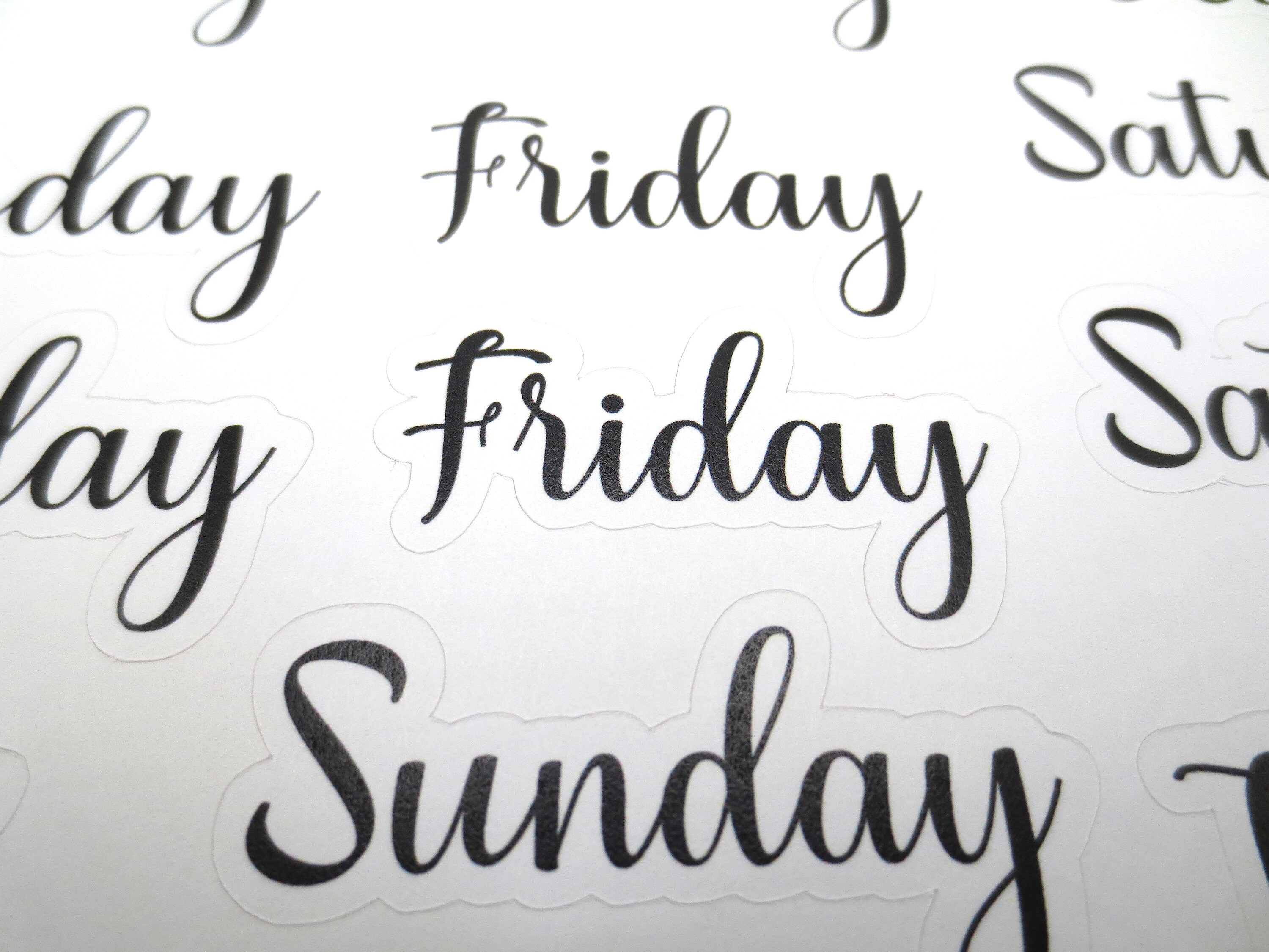 Days of the Week Header Planner Stickers Weekday Name | Etsy