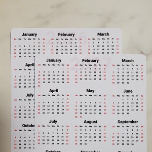 Year at A Glance Calendar Sticker With Watercolor Flowers Design ...