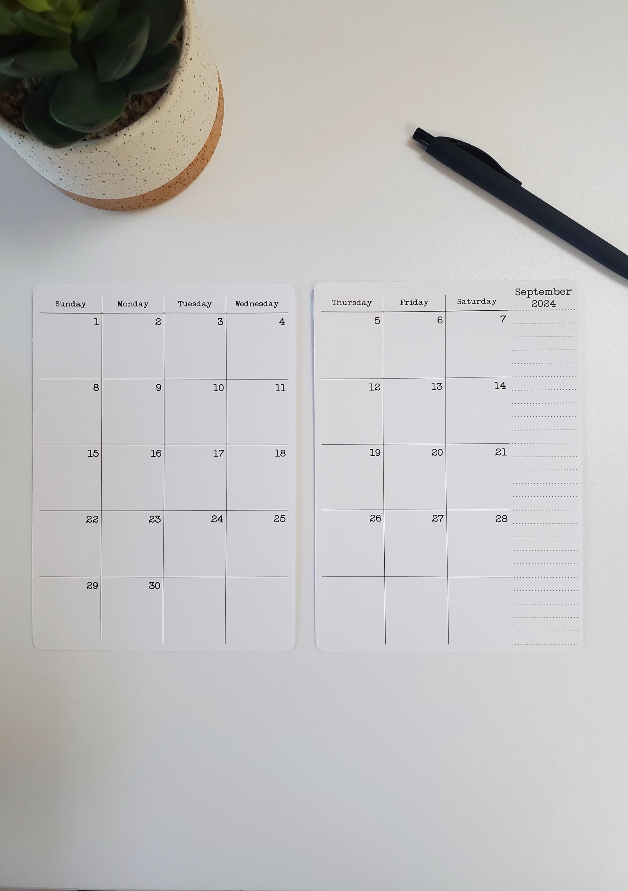 Two Page Calendar Stickers for Planners and Journals 2026, 2027, or ...