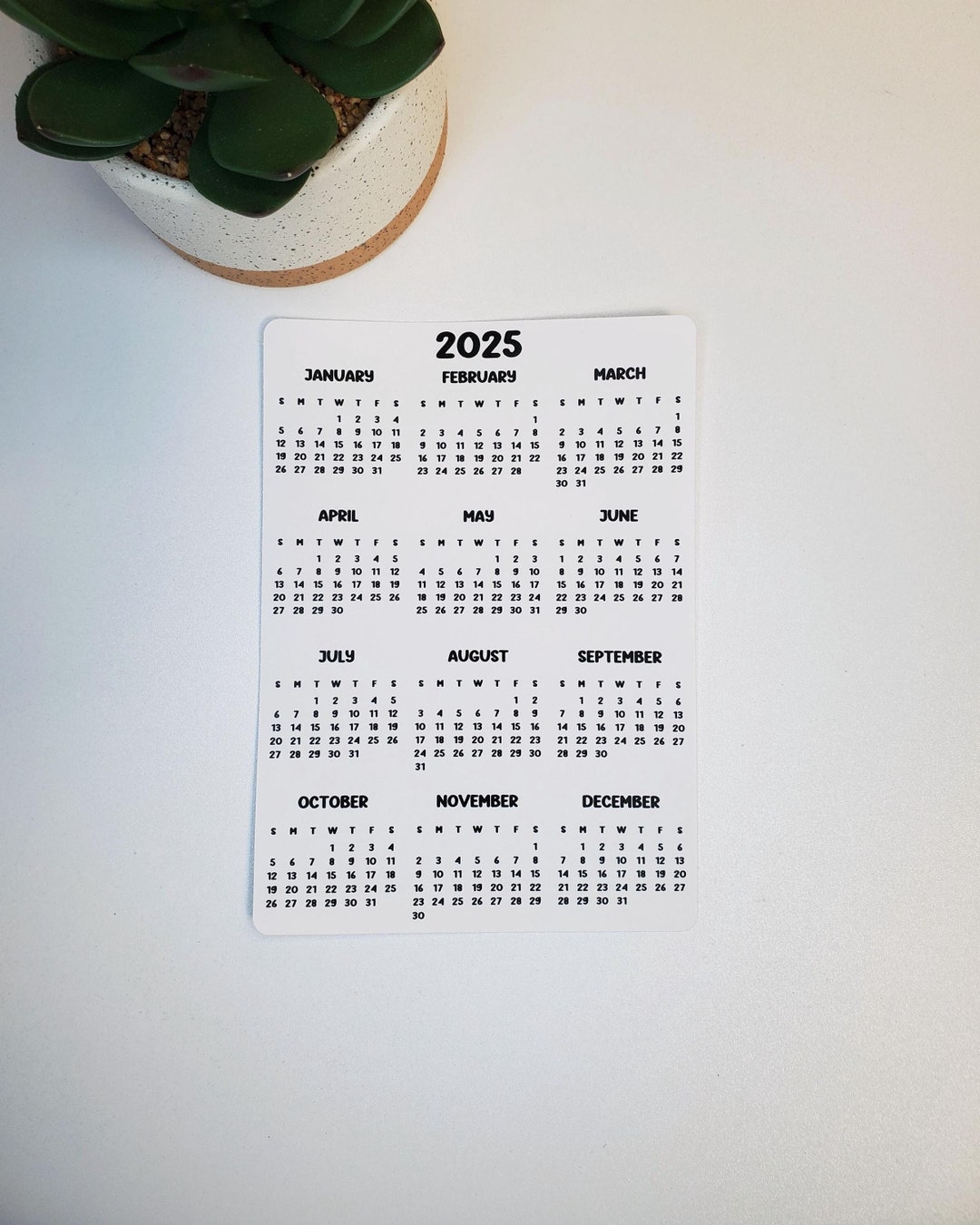 Year at A Glance Calendar Sticker for Planners and Journals - Bubble ...
