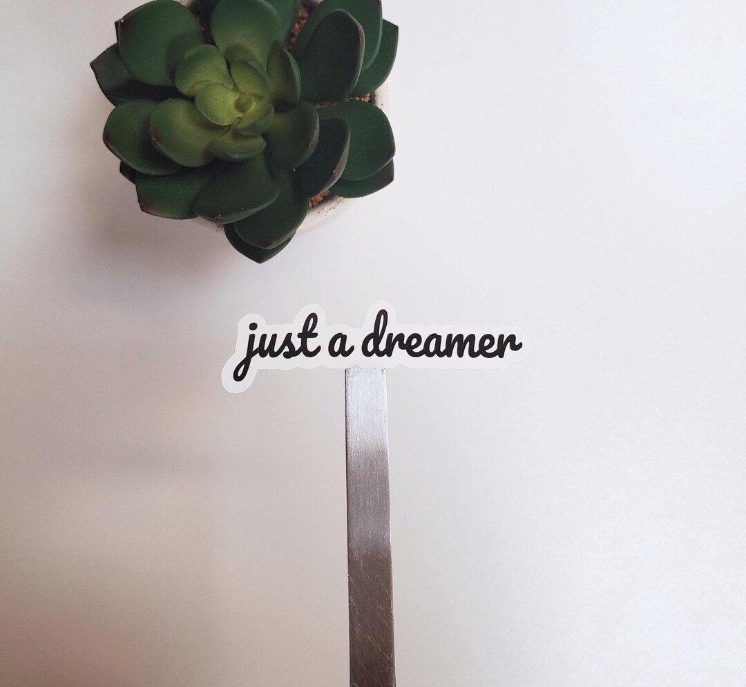 Just a Dreamer Text Sticker for Laptop, Water Bottle, Journal | Contour ...